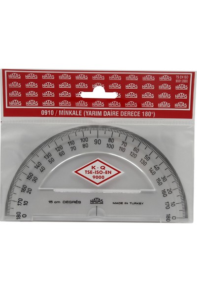 Hatas Plastik Minkale Yarım Daire Derece (180º) 0910 Hatas Plastik Minkale Yarım Daire Derece (180º) 0910