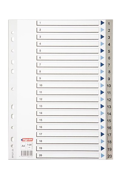 Bigpoint Seperatör A4 1-20 Rakamlı (Bp227-20) Bigpoint Seperatör A4 1-20 Rakamlı (Bp227-20)