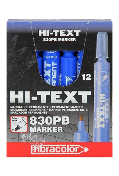 Hi-Text Koli Kalemi Yuvarlak Uçlu Permanent 12'Li Paket (830B) Ren..