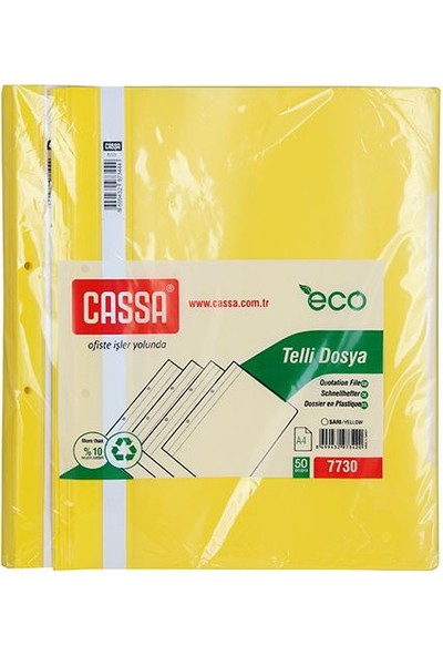 Cassa Telli Dosya Ekonomik 50'Li Paket (7730) Renk - Sari Cassa Telli Dosya Ekonomik 50'Li Paket (7730) Renk - Sari