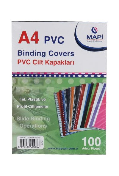 Mapi Mapi Pvc A4 160 Micron Cilt Kapağı 100'Lü Renk - Siyah