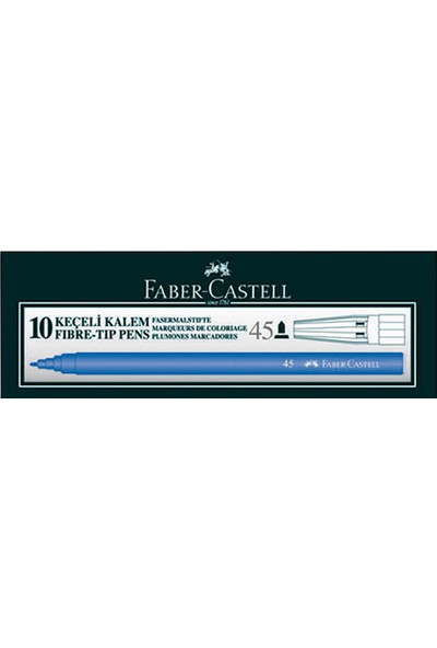 Faber-Castell 45 Mavi Keçeli Kalem 10'Lu