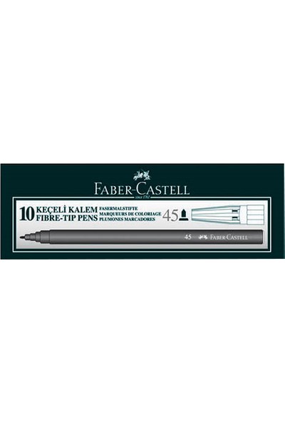 Faber-Castell 45 Siyah Keçeli Kalem 10'Lu
