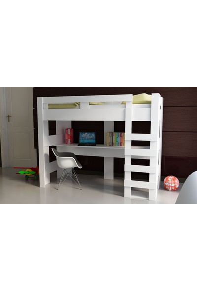 EvModüler Lüks Tekli Ranza + Masalı 003-01 Beyaz Beyaz EvModüler Lüks Tekli Ranza + Masalı 003-01 Beyaz Beyaz