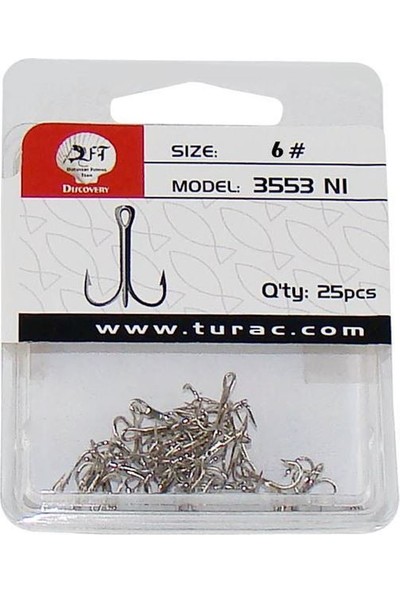 İğne Dft 3553 Treble Hook No:06 1/25 İğne Dft 3553 Treble Hook No:06 1/25