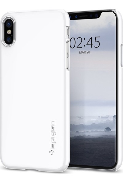 Spigen Apple iPhone XS / iPhone X Kılıf Thin Fit Ultra İnce White - 057CS22112