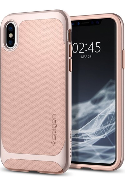 Spigen Apple iPhone XS / iPhone X Kılıf Neo Hybrid Pale Dogwood - 057CS22169