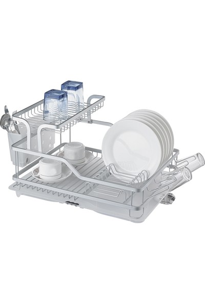 Primanova Bianka Alüminyum İki Katlı Bulaşıklık