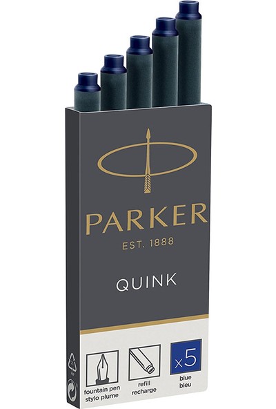 Parker Quink 5Li Kartuş Mavi 1950384 Parker Quink 5Li Kartuş Mavi 1950384