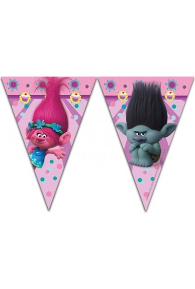 Pandoli Trolls 9 Lu Üçgen Bayrak Banner