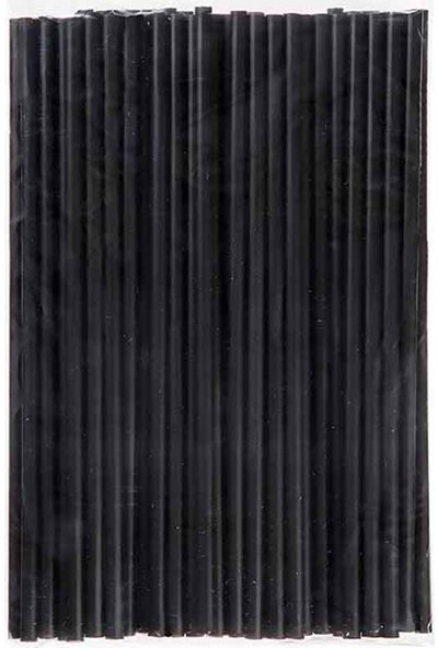 Pandoli Plastik Siyah Renk Pipet 100 Adet