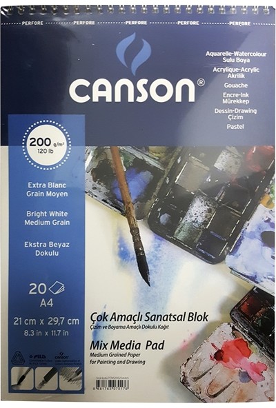 Canson Çok Amaçlı Sanatsal Blok 200Gr. 20 Yaprak, A4