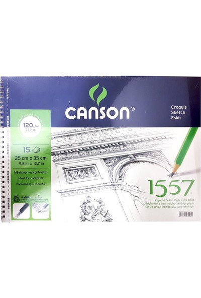 Canson 1557 Eskiz Defteri 120Gr. 15 Yaprak. 25X35Cm Canson 1557 Eskiz Defteri 120Gr. 15 Yaprak. 25X35Cm