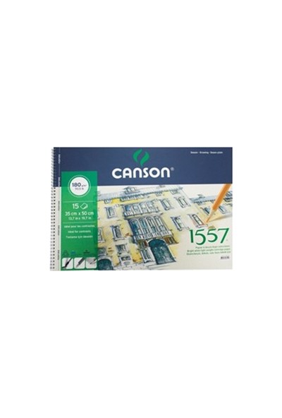 Canson 1557 Desen Çizim Defteri 180Gr. 15 Yaprak. 35X50Cm