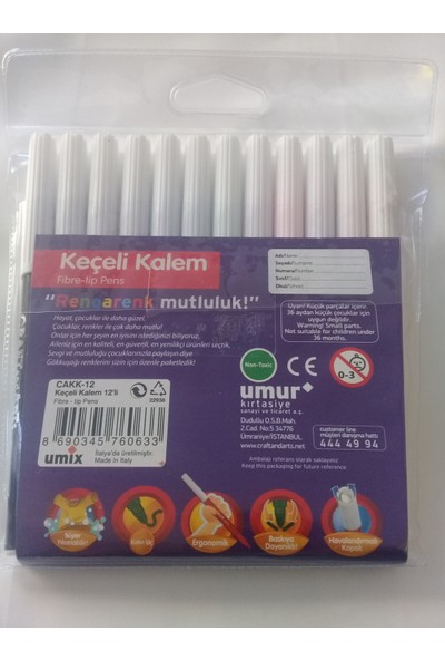 Craft And Arts Keçeli Kalem 12'Li Craft And Arts Keçeli Kalem 12'Li