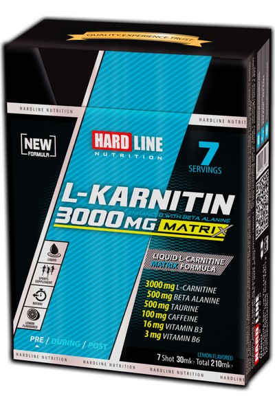 Hardline L-Karnıtın Matrix 3000 Mg 30 Ml-7 Adet Hardline L-Karnıtın Matrix 3000 Mg 30 Ml-7 Adet