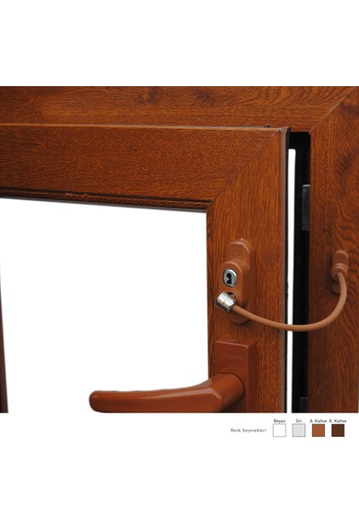 Penkid Anahtarlı Pvc Pencere Emniyet Kilidi (5 Adet) / Açık Kahve