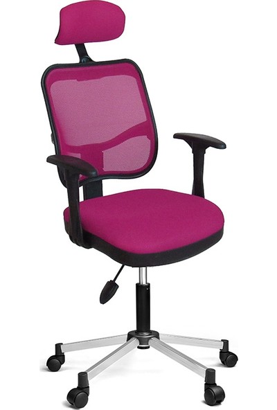 Türksit 817 File Çalışma Koltuğu Krom Ayak - Pembe