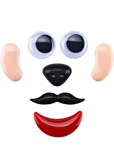 Brons Yüz Seti (Oynar Göz,Kulak,Burun,Bıyık,Dudak) 4 Takım