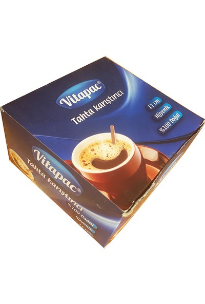 Vitapac Hijyenik Tahta Ahşap Karıştırıcı 1 Paket - 1000 Adet 11 cm Çay ve Kahve İçin Vitapac Hijyenik Tahta Ahşap Karıştırıcı 1 Paket - 1000 Adet 11 cm Çay ve Kahve İçin