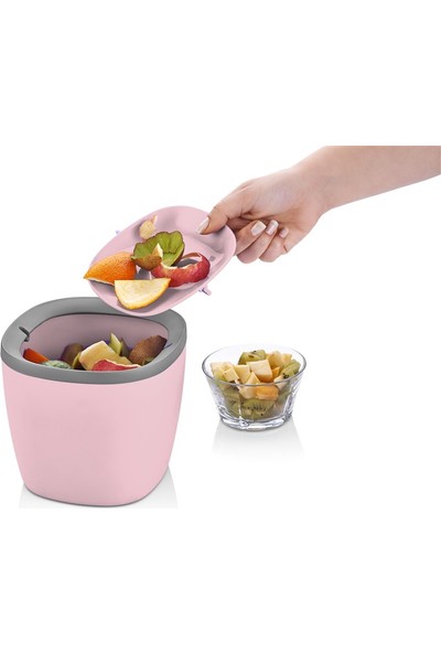 Pratik Tezgah Üstü Döner Kapaklı Mini Çöp Kovası