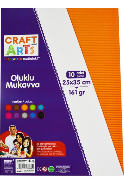Craft And Arts Oluklu Mukavva 25X35 10'Lu Karışık Poşet Craft And Arts Oluklu Mukavva 25X35 10'Lu Karışık Poşet