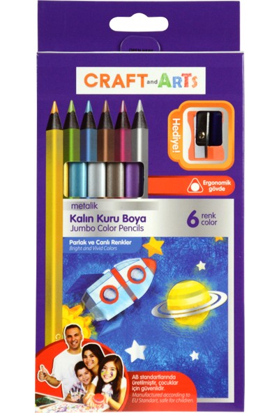 Craft And Arts Kuru Boya Jumbo Metalik 6'lı Paket Craft And Arts Kuru Boya Jumbo Metalik 6'lı Paket