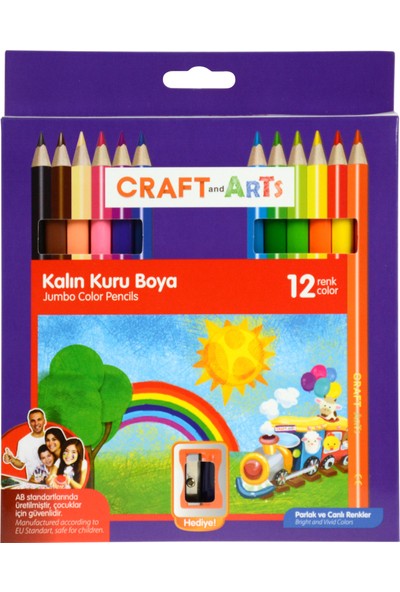 Craft&Arts Kuru Boya Jumbo 12 Li Cakb-J12 Craft&Arts Kuru Boya Jumbo 12 Li Cakb-J12