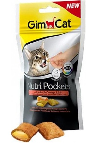 Gimcat Nutripockets Kedi Ödülü Somon Omega 60 Gr Gimcat Nutripockets Kedi Ödülü Somon Omega 60 Gr