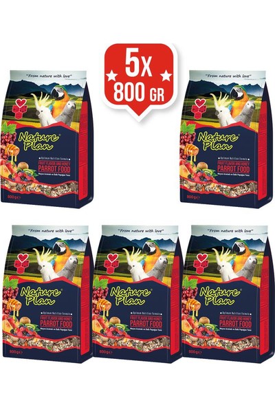 Nature Plan Papağan Yemi 800 Gr X 5 Adet