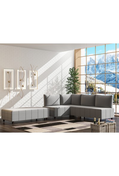 Evdemo Öznur Köşe Koltuk Takımı - Gri
