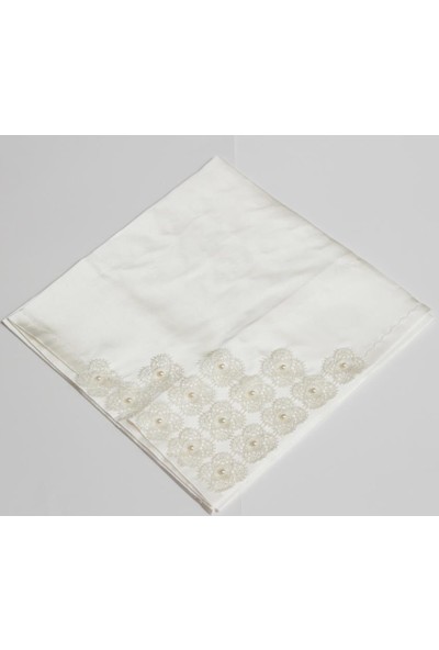 Çeyiz Diyarı İncili Oyalı Bohça Krem