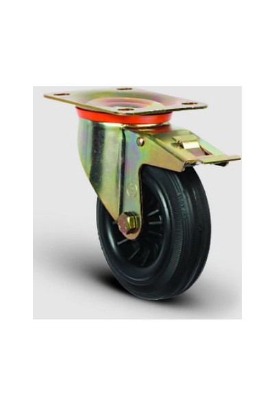 Oynak Frenli Tabla Bağlantılı, Burçlu, Kauçuk, Çöp Konteyner Tekerlekleri, Çap:160 - Ez01 Mkr 160F Oynak Frenli Tabla Bağlantılı, Burçlu, Kauçuk, Çöp Konteyner Tekerlekleri, Çap:160 - Ez01 Mkr 160F