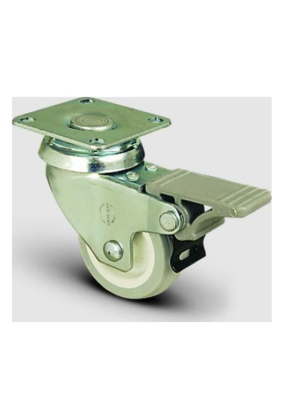 Oynak Frenli Tabla Bağlantılı, Burçlu, Pvc Hafif Sanayi Tekerleği Çap:50 - Ep01 Zkc 50F Oynak Frenli Tabla Bağlantılı, Burçlu, Pvc Hafif Sanayi Tekerleği Çap:50 - Ep01 Zkc 50F