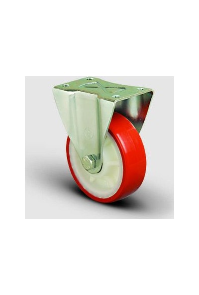 Sabit Tabla Bağlantılı, Bilya Rulmanlı, Poliüretan Orta Sanayi Tekerleği Çap:100 - Ek02 Zbp 100 Sabit Tabla Bağlantılı, Bilya Rulmanlı, Poliüretan Orta Sanayi Tekerleği Çap:100 - Ek02 Zbp 100