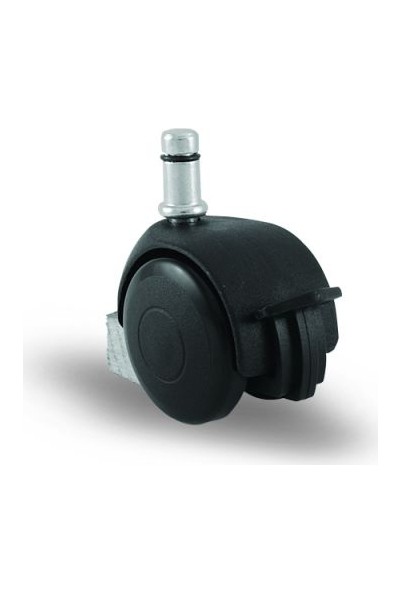 Ec03Mkm50F Pimli Frenli Plastik Mobilya Tekerleği Çap:50 Oynak Frenli Pim Bağlantılı, Burçlu Koltuk Tekeri