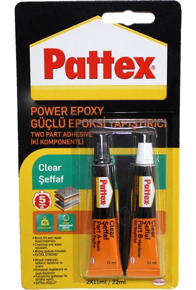 Pattex Yapıştırıcı Power Epoxy 2*11 ml Pattex Yapıştırıcı Power Epoxy 2*11 ml