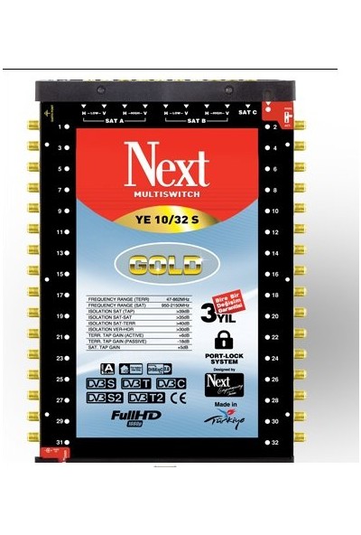 Next YE-10/32 Sonlu Multiswitch + Adaptör Next YE-10/32 Sonlu Multiswitch + Adaptör