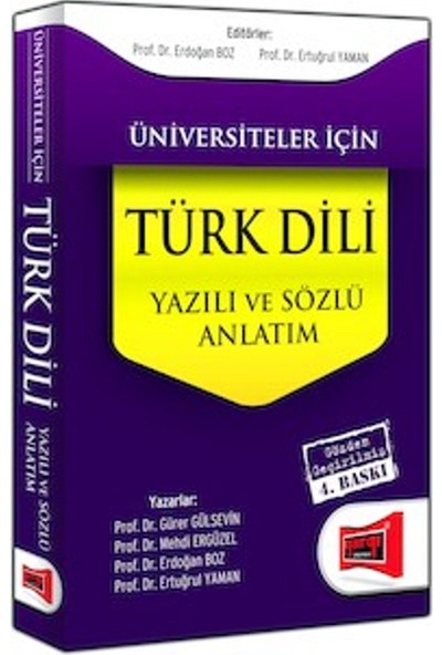Yargı Yayınevi Üniversiteler İçin Türk Dili:Sözlü Ve Yazılı Anlatım