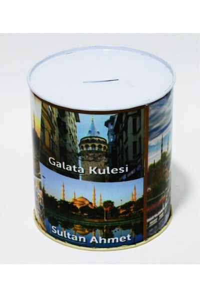 Modatools Kumbara Teneke Resimli Yuvarlak Büyük 11430