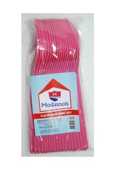 Modatools Plastik Kaşık 20 Li Pembe 11765 Modatools Plastik Kaşık 20 Li Pembe 11765