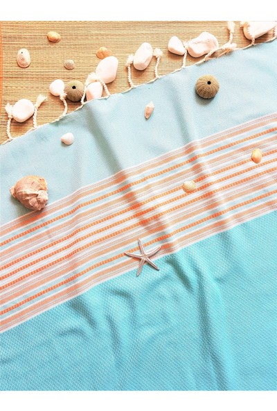 Wellstil Helen Peştemal Turkuaz Plaj Havlusu Wellstil Helen Peştemal Turkuaz Plaj Havlusu