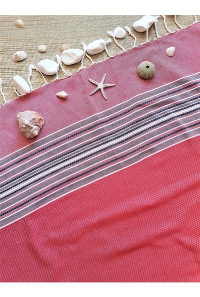 Wellstil Helen Peştemal Kırmızı Plaj Havlusu Wellstil Helen Peştemal Kırmızı Plaj Havlusu