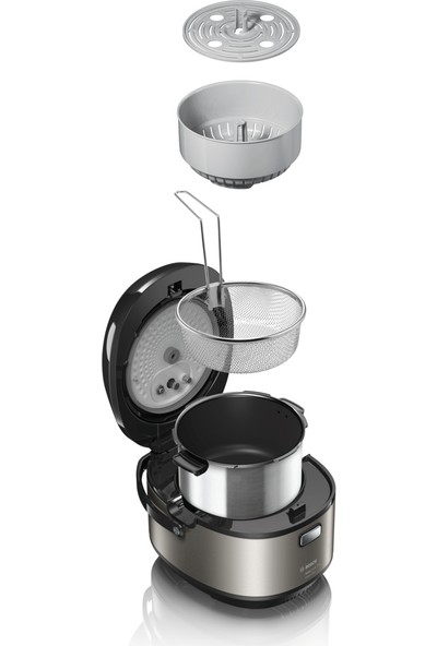 Bosch Auto Cook Pro MUC88B68TR Çoklu Pişirici Metalik / Siyah Bosch Auto Cook Pro MUC88B68TR Çoklu Pişirici Metalik / Siyah
