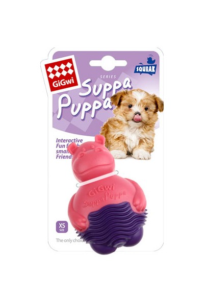 GiGwi 6711 Suppa Puppa Hipopotam Pembe Mor GiGwi 6711 Suppa Puppa Hipopotam Pembe Mor