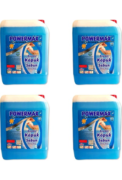 Powermax Köpük Sabun 5KG X 4 Adet Toplam 20KG Yeni Formüllü Powermax Köpük Sabun 5KG X 4 Adet Toplam 20KG Yeni Formüllü