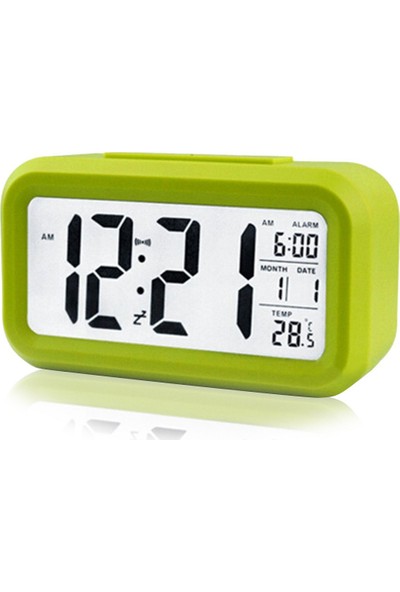 Diwu Optik Masaüstü Saat Takvim Termometre Yeşil