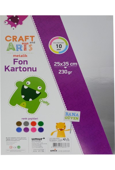 Craft&Arts Fon Kart.Metalik25X35 10Lu Uca-400-Kar1 Craft&Arts Fon Kart.Metalik25X35 10Lu Uca-400-Kar1