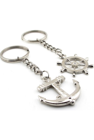 Solfera Gemici Çapa Dümen İkili Metal Anahtarlık Seti Kc688 Solfera Gemici Çapa Dümen İkili Metal Anahtarlık Seti Kc688