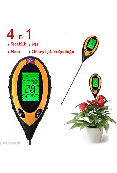 Dijital Toprak Ph, Nem, Işık ve Sıcaklık Ölçer Dijital Toprak Ph, Nem, Işık ve Sıcaklık Ölçer